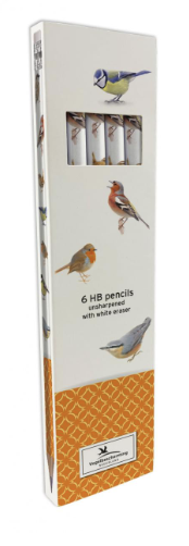 Pencil Box Set of 6HB Pencils - Vogel's Birds - Florafauna